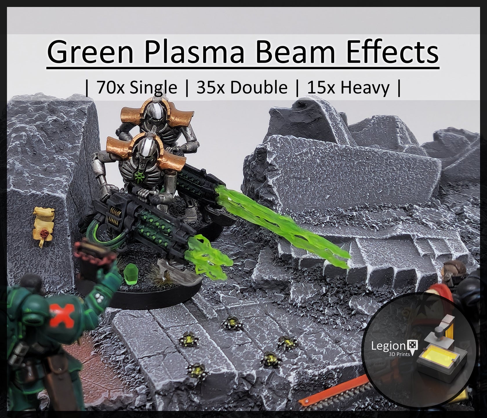 Green Plasma Beam Miniature Effects Packs - for Wargaming Model Bits ...